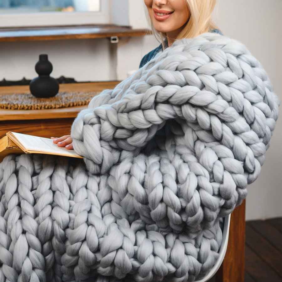 chunky knitted blanket | chunky knit blanket | big knit blanket | giant ...